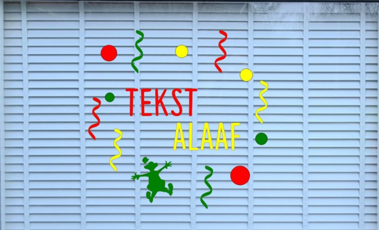 Raamsticker Carnaval met eigen tekst - villa FEEST